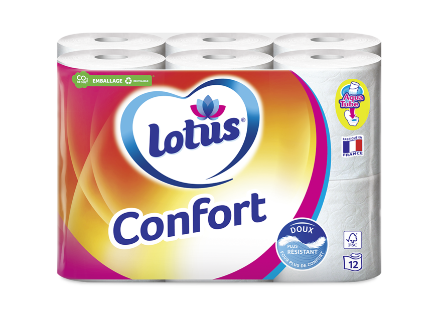 Papier toilette Lotus Confort Rose ou Blanc - Lotus