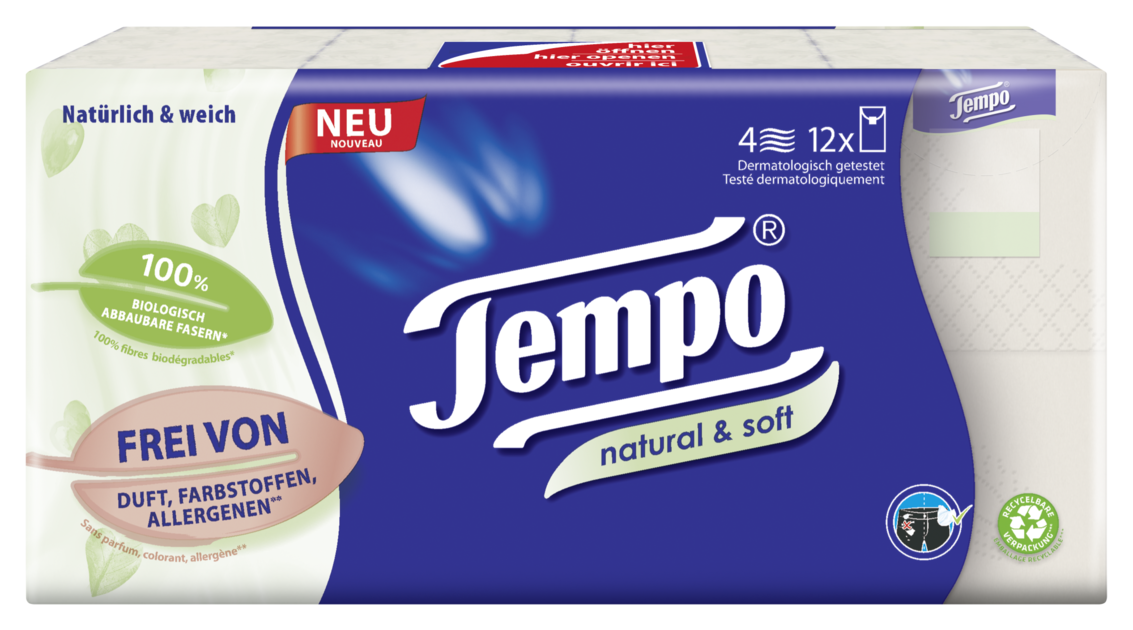 Tempo natural & soft Taschentücher - Tempo